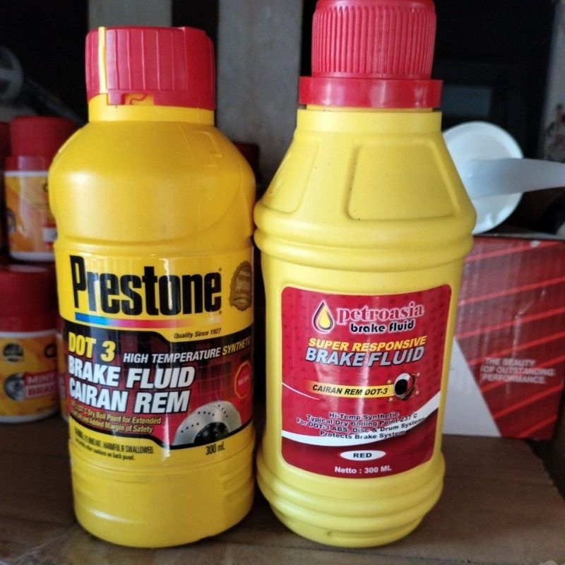 Jual cairan rem,brake fluid minyak rem Preston 300ml dot 3 merah netral | Shopee Indonesia