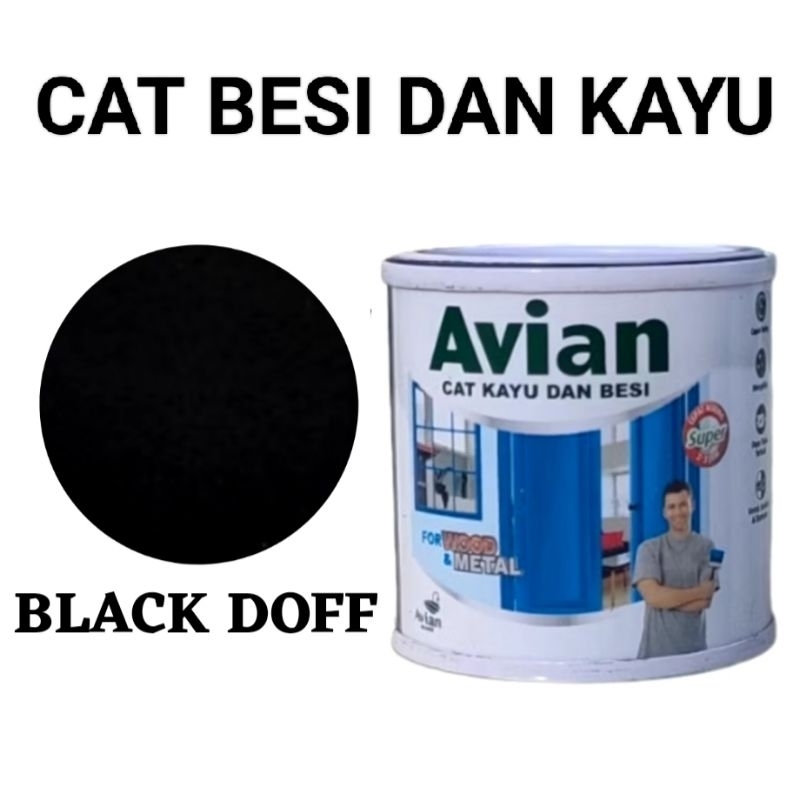 Jual CAT MINYAK AVIAN 100CC CAT KAYU & BESI WARNA BLACK DOFF MATT BLACK ...
