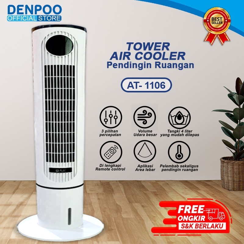 Jual Tower Fan Air Cooler DENPOO - Kapasitas 4 Liter Model - AT 1106 ...