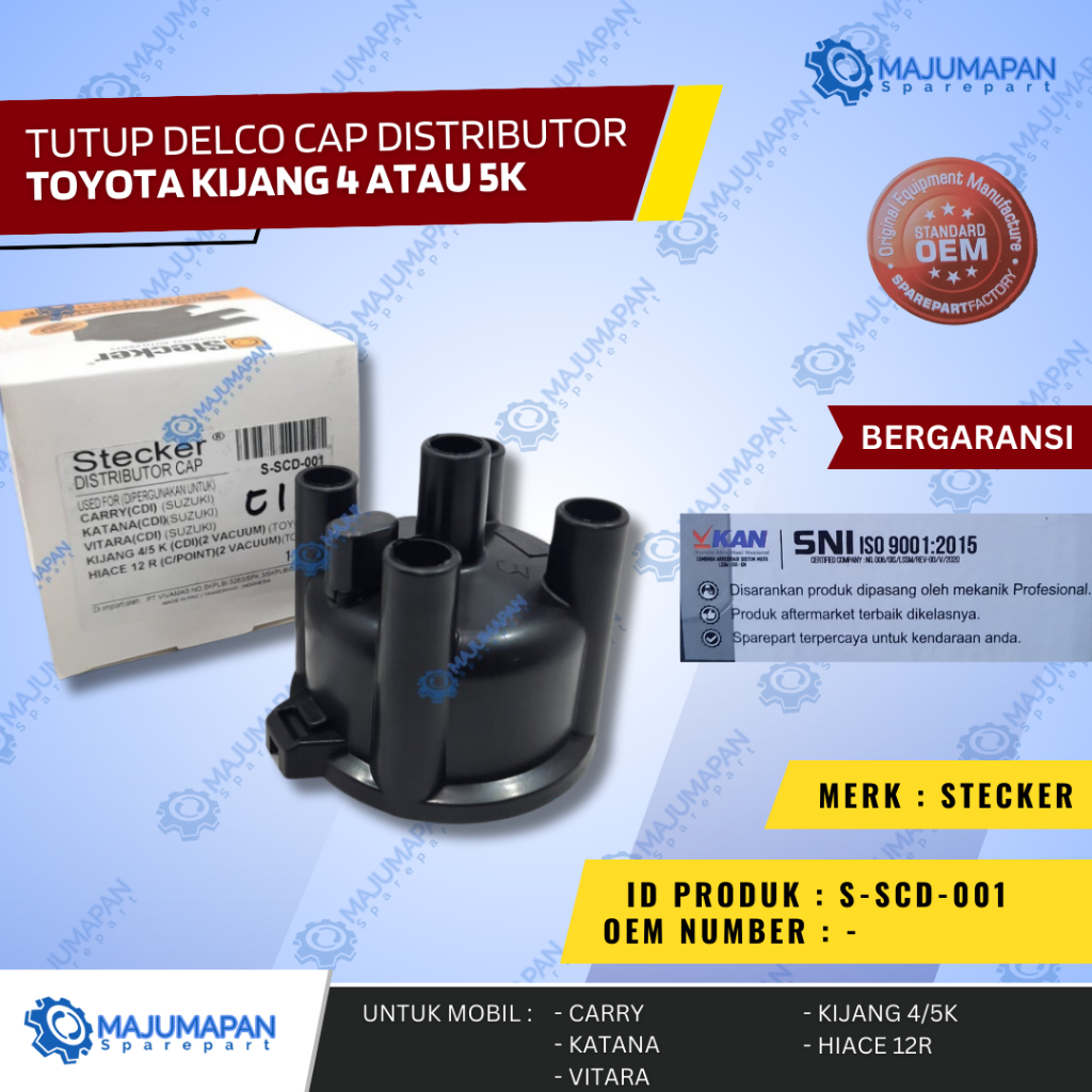 Jual (BERGARANSI) TUTUP DELCO CAP DISTRIBUTOR TOYOTA KIJANG 7K 5K 4K 3K ...