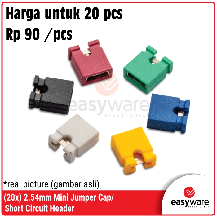 Jual 20pcs 2.54mm Short Circuit Mini Cap Connector Pin Header Mini ...