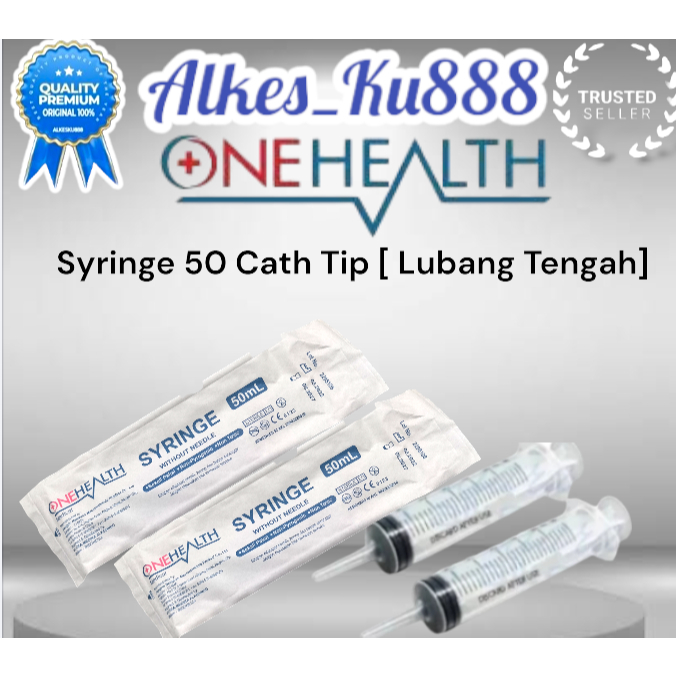 Jual SYRINGE 50 CC CATHETER TIP [LUBANG TENGAH] ONEHEALTH PERPCS/ SPUIT ...