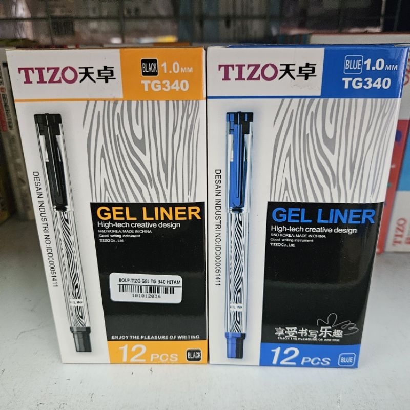 Jual bolpen pen tizo TG-340 warna biru & hitam (per lusin isi 12 pcs ...