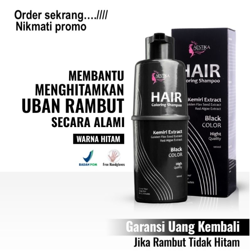 Jual AESTIKA Coloring Shampoo Black Color 100 ml (Shampoo Uban ...