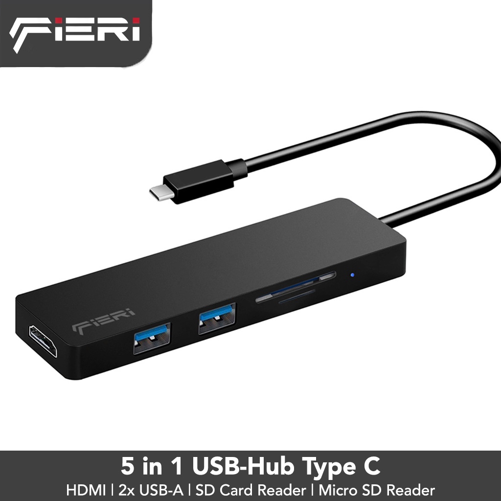 Jual Fieri 5in1 Type C to USB 3.0 HDMI 4K Micro SD Card Reader ...