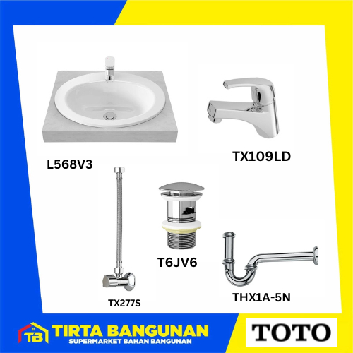 Jual TOTO L568V3 WASTAFEL PAKET SET TX109LD TX277S THX1A-5N KOMPLIT SET ...