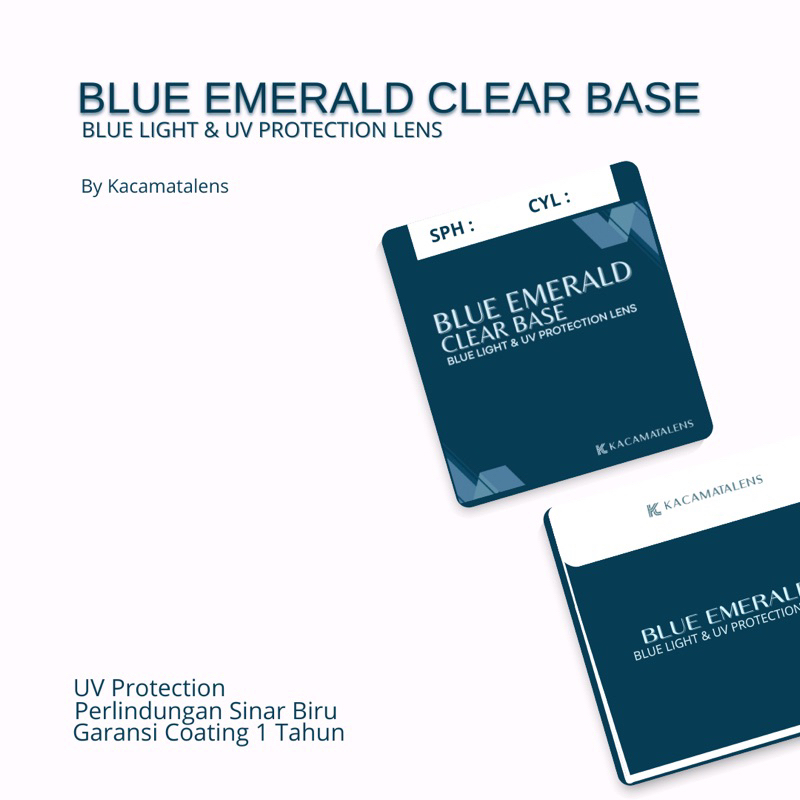 Jual kacamatalens - Lensa Kacamata Minus Bluechromic Blue Emerald Clear ...