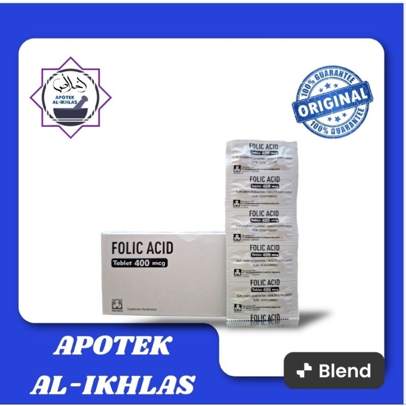 Jual Folic Acid 400 mcg 10'S (Asam Folat) | Shopee Indonesia