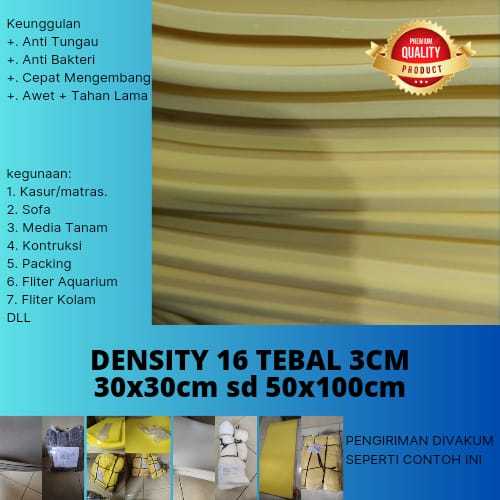 Jual Busa Lembaran Foam PU Premium tebal 3cm uk 30x30 sd 50x100cm ...