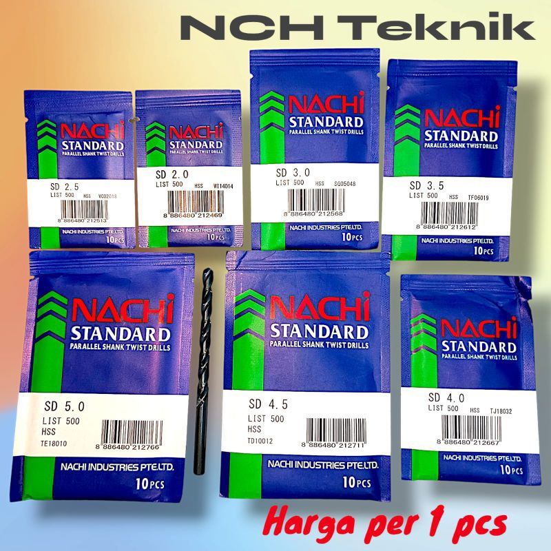 Jual MATA Bor BESI Nachi HSS 2mm/2,5mm/3mm/3,5mm/4mm/4,5mm Harga per 1pcs(1 mata bor) | Shopee ...