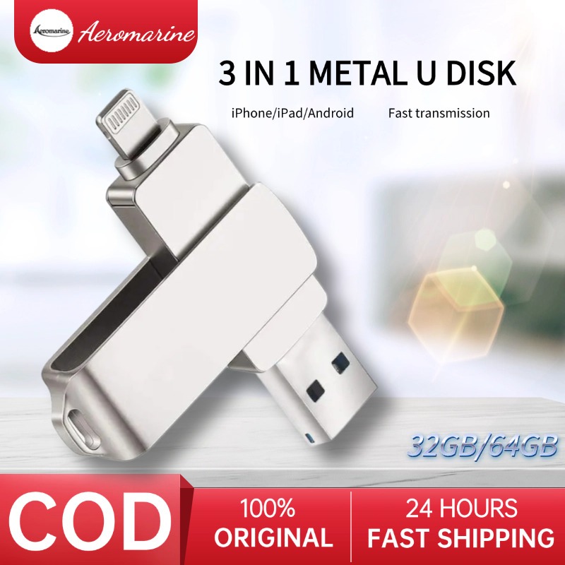 Jual Aeromarine【COD】Y31C IOS Type-c Flashdisk OTG 64/32GB Flash Drive 3 ...