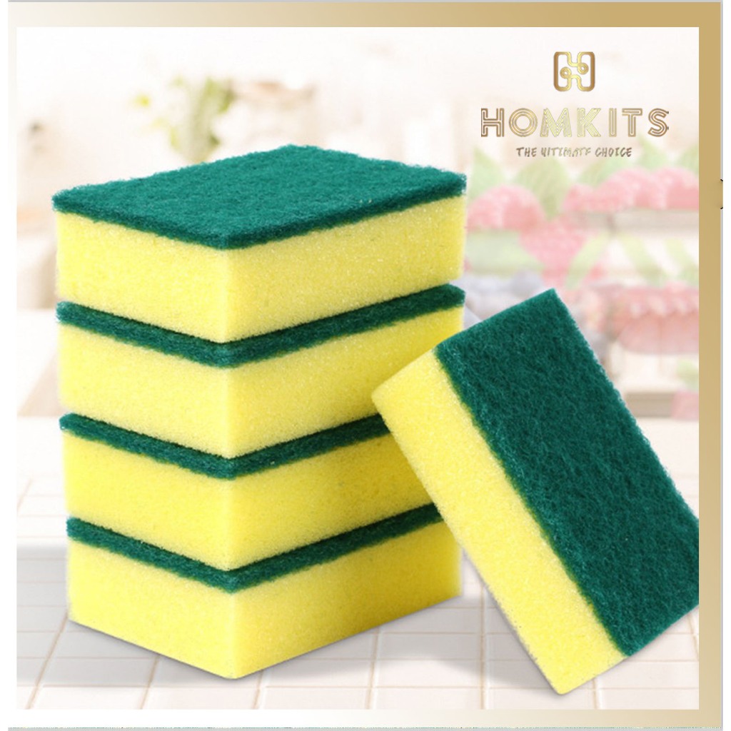 Jual HKS-H321 Spons Busa Cuci Piring Sabut Hijau | Sponge 2 Sisi Ajaib ...