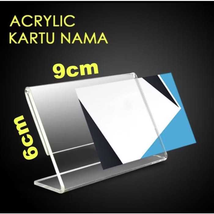 Jual krilik Stand Kartu Nama Meja - Acrylic Label Perpustakaan 9cm x ...