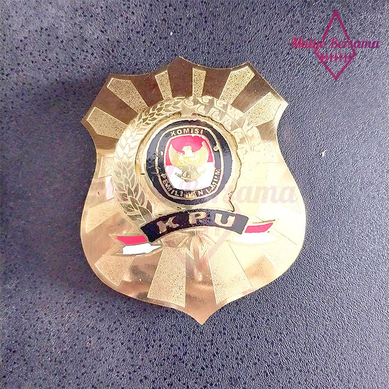 Jual Pin Logo KPU Warna Gold Lencana KPU Model Perisai - Mulyo Bersama ...