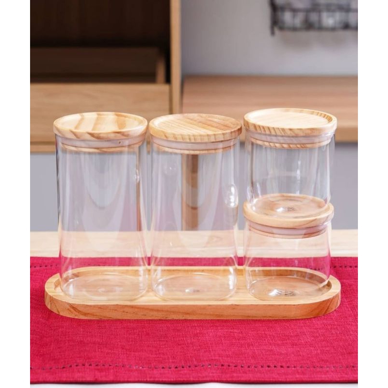 Jual INFORMA TOPLES TRACY GLASS JAR SET 4// TOPLES KUE KERING//TOPLES ...