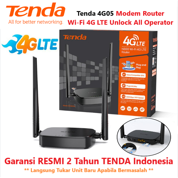 Jual Tenda 4G05 N300 300Mbps Modem Router Wi-Fi 4G LTE Unlock All Operator | Shopee Indonesia