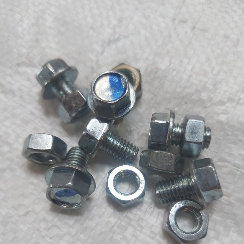 Jual Paket Hemat Isi 50pcs Baut Rak Siku Flange M8x12 Kunci 12 isi 50 ...