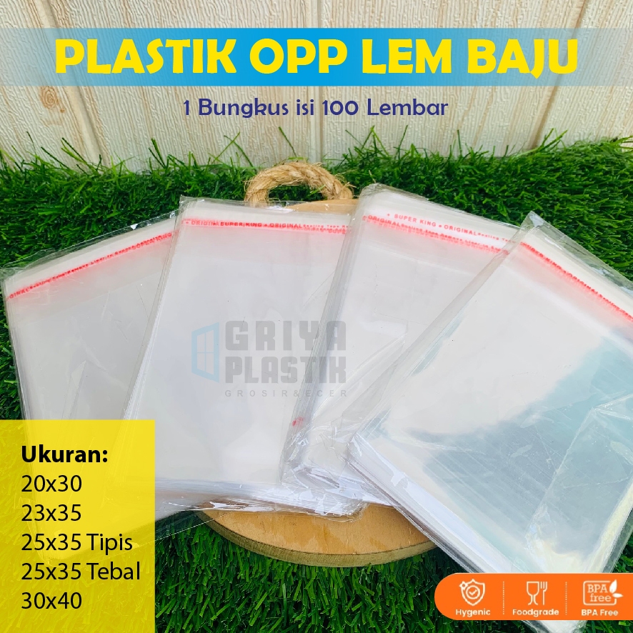 Jual (100 lembar) OPP Lem Baju - Pembungkus baju - Plastik Baju ...