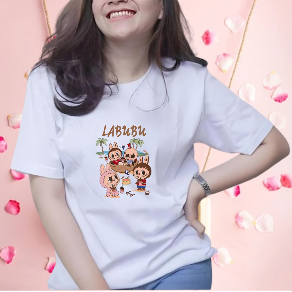 Jual Baju Kaos Labubu QOTTON LAND Fashion Kaos Wanita Korean Style ...