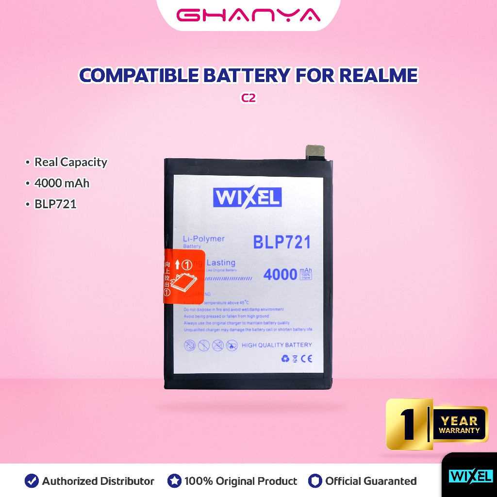 Jual WIXEL ORIGINAL Baterai Realme C2 BLP721 Double Power Real Capacity ...