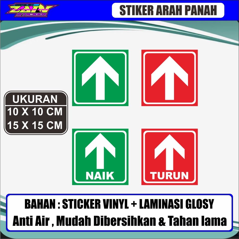 Jual Stiker Arah Panah ( 1SET - 2PC ) / Stiker Naik Turun / Stiker ...