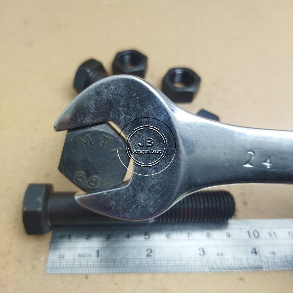 Jual BAUT BAJA KUNCI 24 M16X90 PANJANG 9 CM 9CM GRADE 8.8 HTB M16 X 90 ...