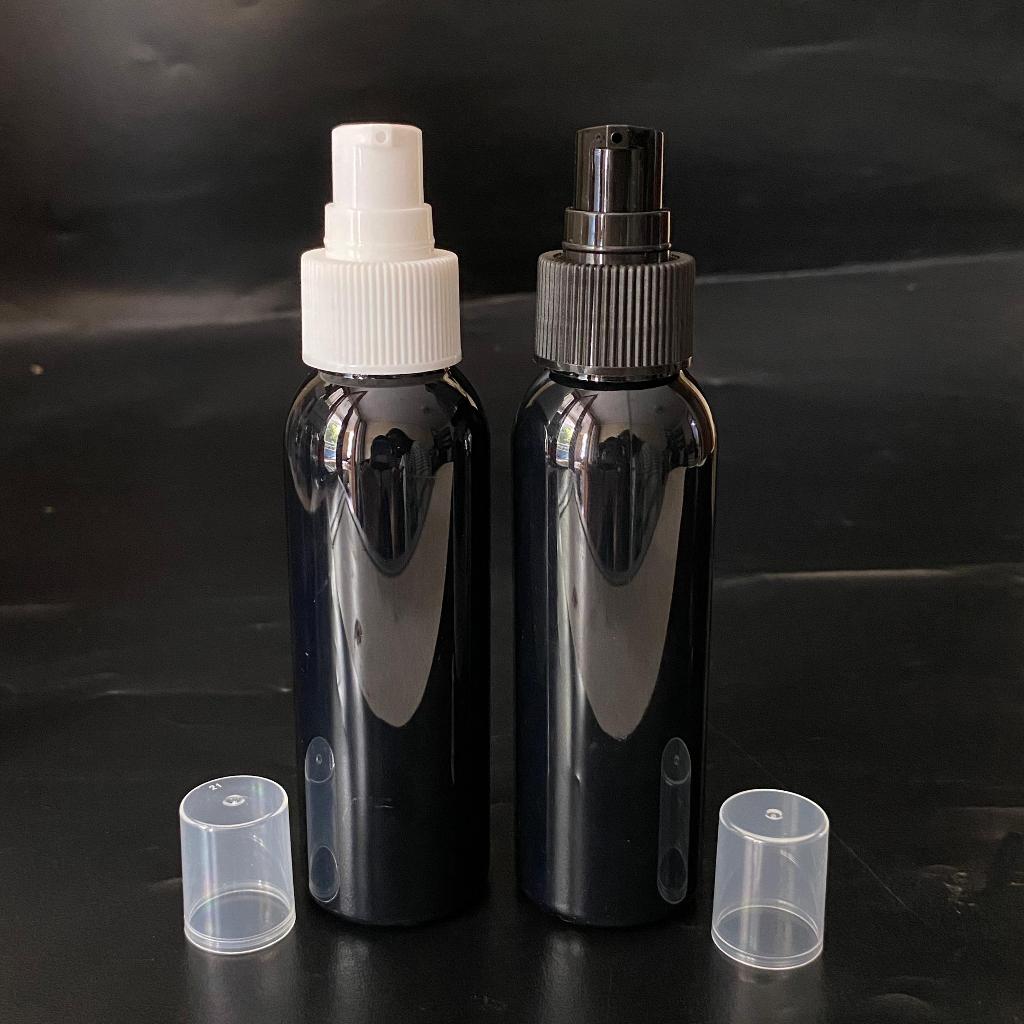 Jual Botol Pump 100ml Hitam / Botol Minyak 100ml Full Black / Botol 100ml Hitam Pump Treatment ...