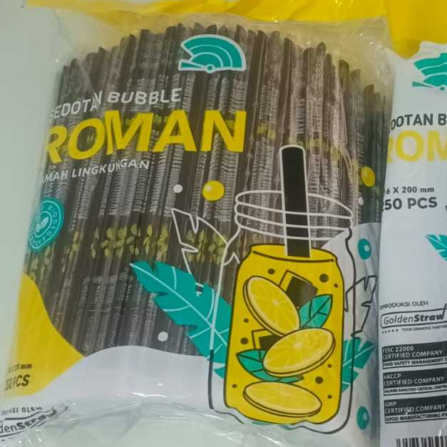 Jual Sedotan Bubble Tea Boba Roman Ramah Lingkungan 6 mm isi 250 batang ...