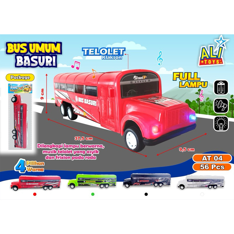 Jual AT 04 BUS SCHOOL BASURI / MAINAN BUS SEKOLAH BASURI TELOLET ...