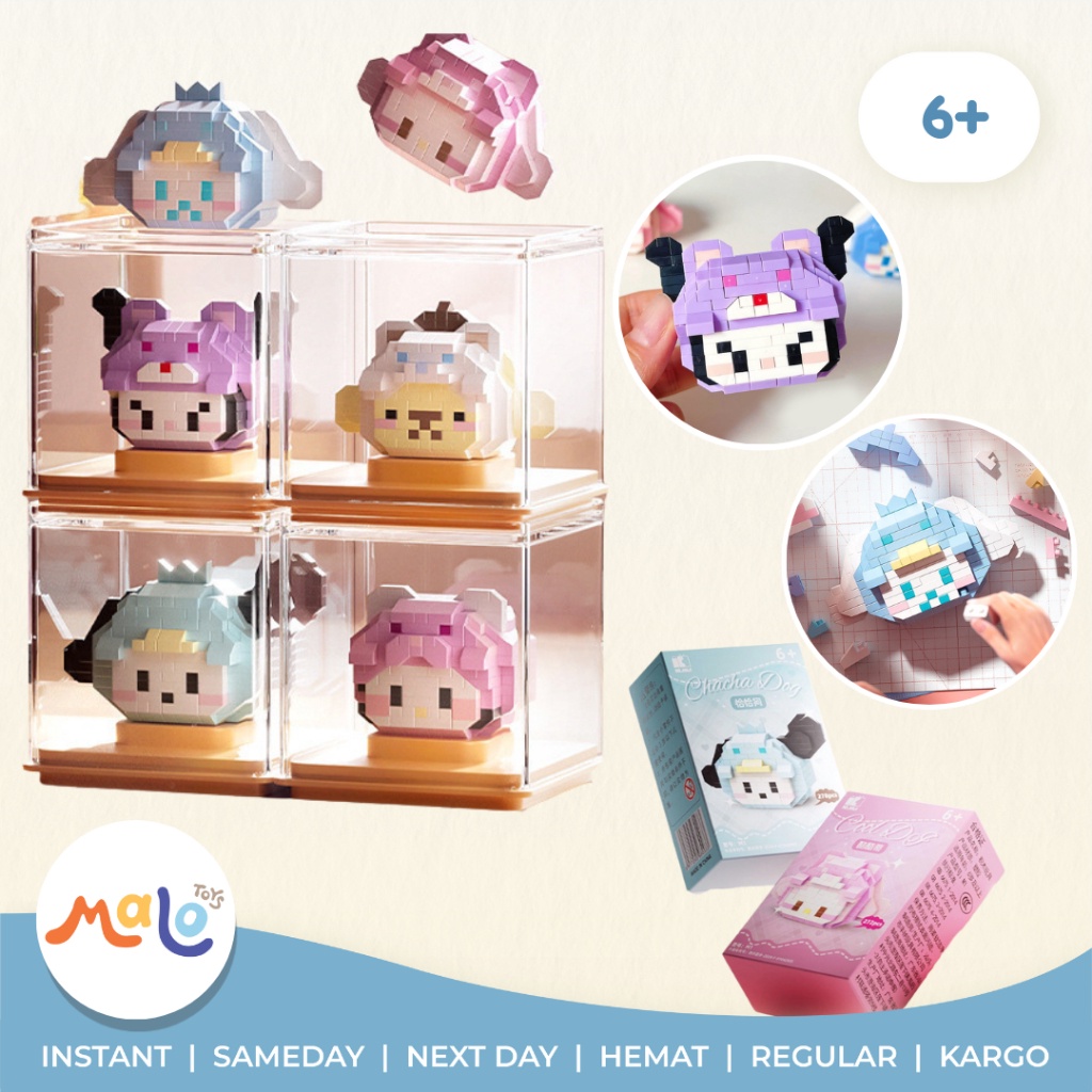 Jual Potongan 3 Produk DIY Bricks Sanrio Character Set Block Mainan Balok Edukasi Susun Brick ...