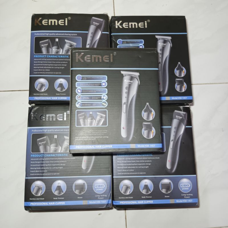 Jual Clipper Kemei KM-1407 Original Sistem Cas Alat Mesin Cukur Rambut Kumis Jenggot | Shopee ...