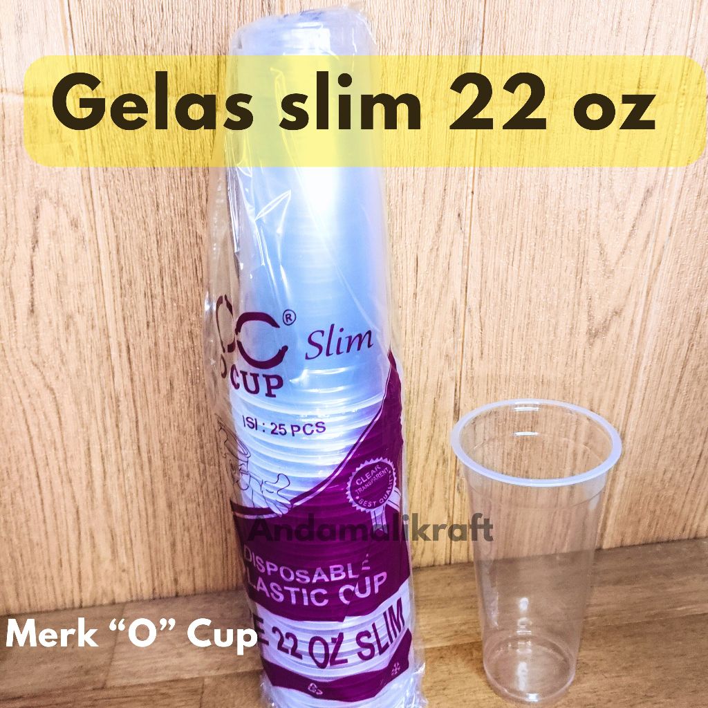 Jual Gelas slim O cup 22 oz/ cup slim 22 oz 25 pcs | Shopee Indonesia
