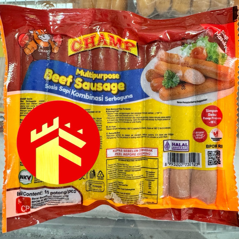 Jual CHAMP SOSIS SAPI ISI 15 PCS 375 GR CHAMP BEEF SAUSAGE 375 GR SOSIS ...