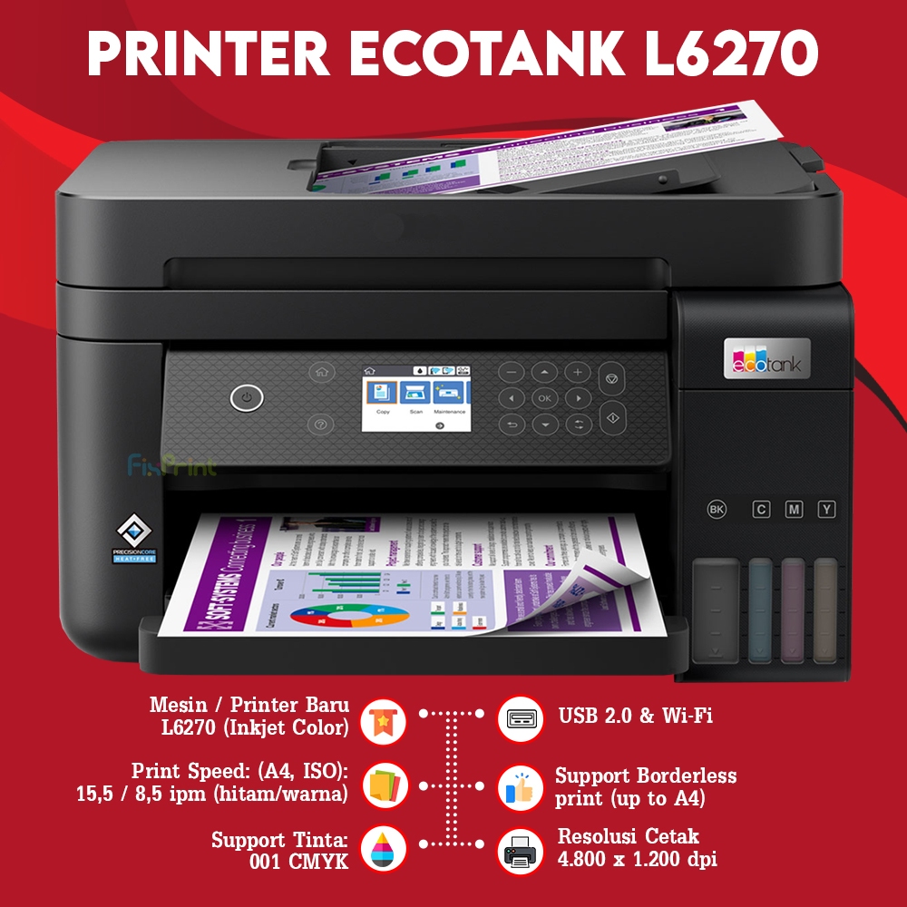 Jual Printer EcoTank L6270 AiO WiFi Duplex All-in-One Ink Tank with ADF ...