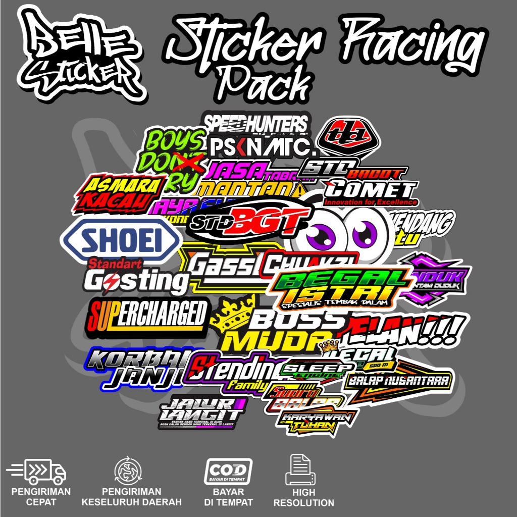 Jual Stiker Sponsor Racing Viral Sticker Motor Keren Stiker Racing ...
