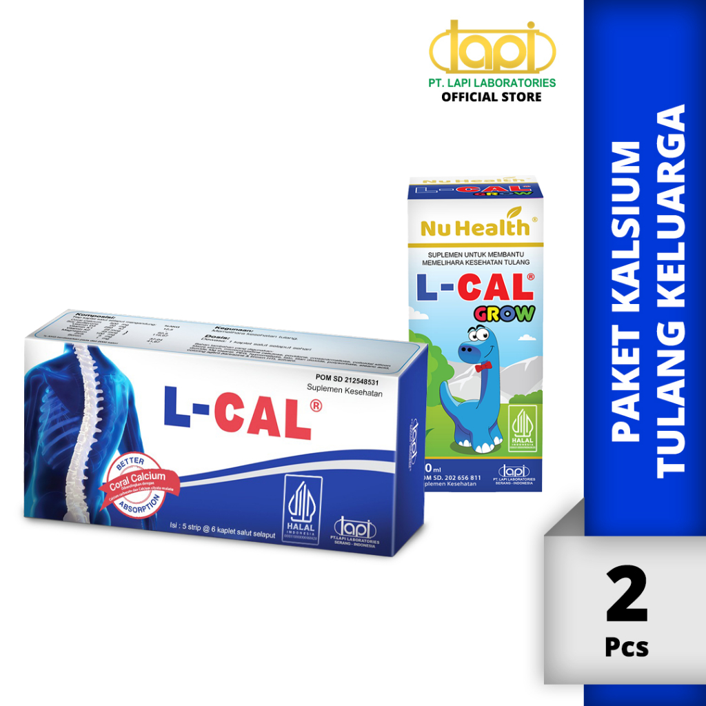 Jual Paket Kalsium Tulang Keluarga - Nu Health L-CAL Grow 60ml & L-CAL ...