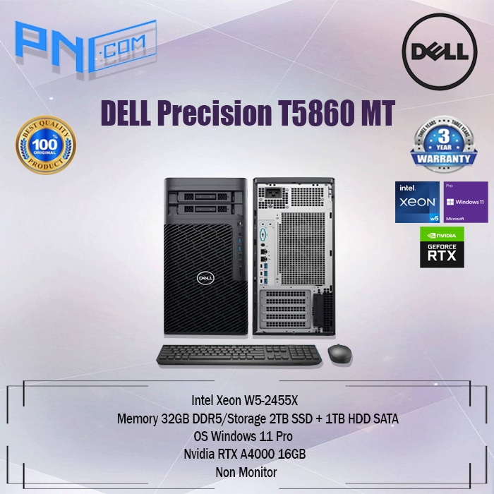 Jual Dell Precision T5860 Tower MT Intel XEON W5-2455X 32GB 2TBSSD ...