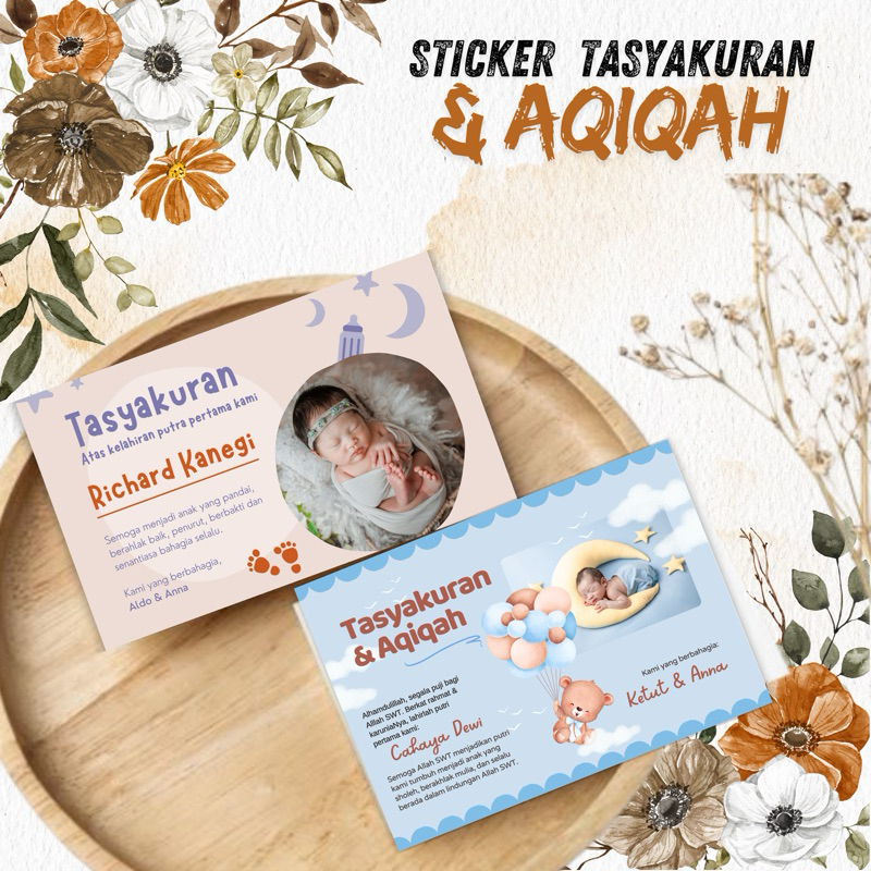 Jual STICKER BOX/KARTU UCAPAN AQIQAH BAYI BABY CUSTOM | Shopee Indonesia