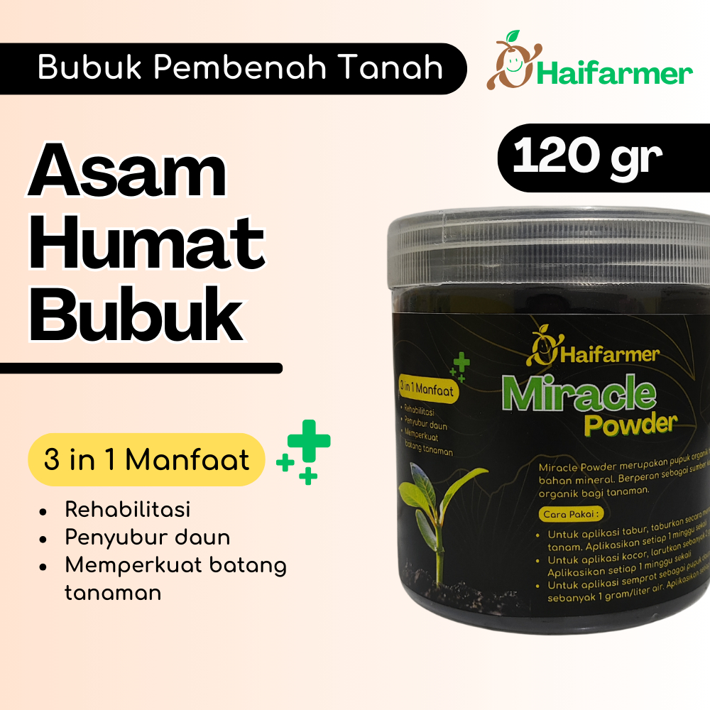 Jual HAIFARMER Miracle Powder 120 gram Asam Humat Pupuk Pembenah Media ...