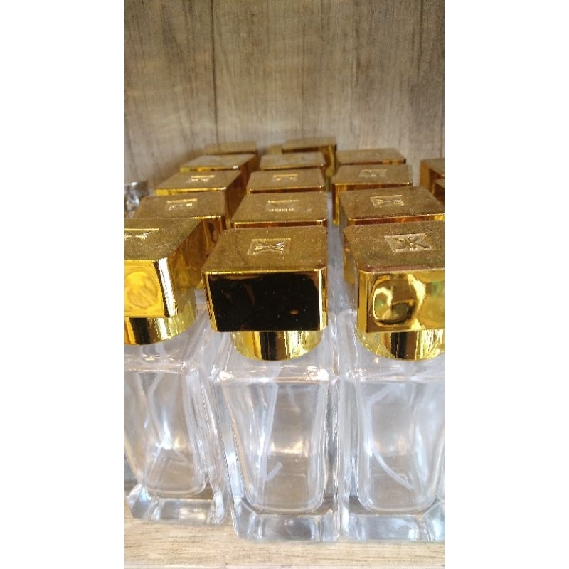 Jual Botol kosong parfume spray motif kotak tebal mewah 50ml tutup gold ...