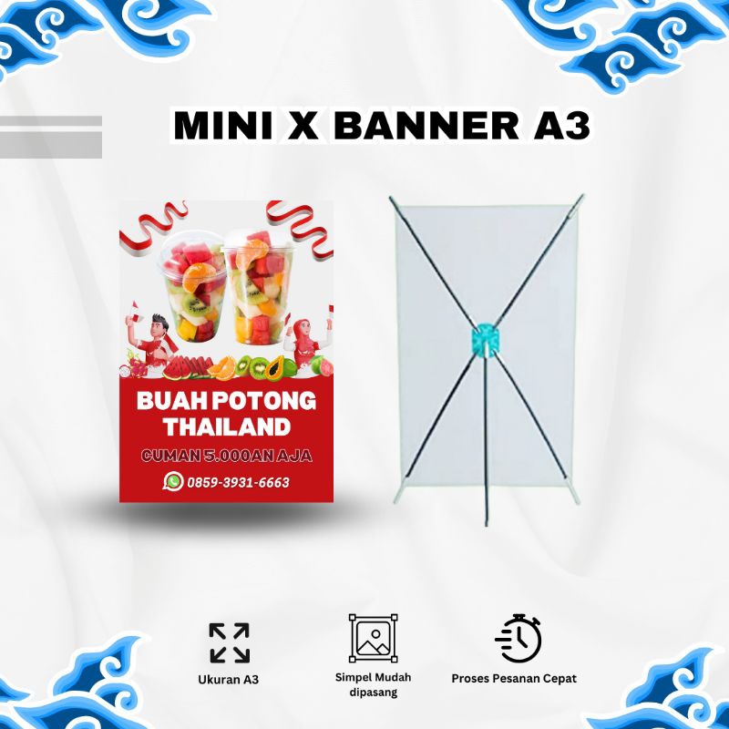 Jual Cetak X Banner Brilink Mini Ukuran A3 Costume Desain Spanduk Mini ...