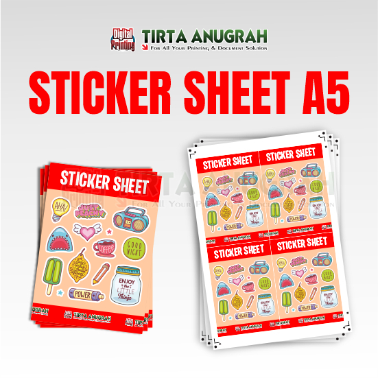 Jual STICKER SHEET PACK / STICKER SHEET CUSTOM/ STICKER SHEET A5 ...