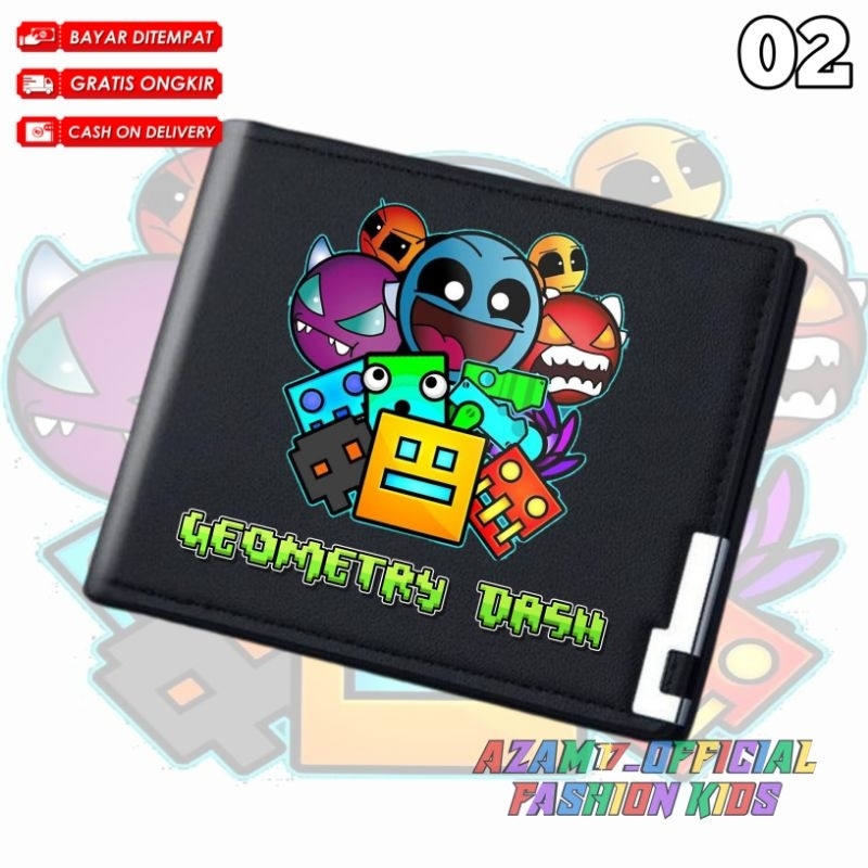 Jual (BISA COD) DOMPET WALLET ANAK GEOMETRY DASH FREE NAMA / DOMPET ...