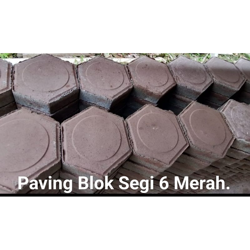 Jual Paving Blok Hexagon / Segi 6 warna Maroon harga per-meter | Shopee ...