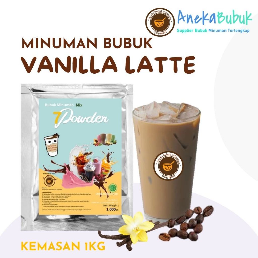Jual Bubuk Minuman VANILLA LATE 1KG - BUBUK RASA VANILA LATTE - VANILLA ...