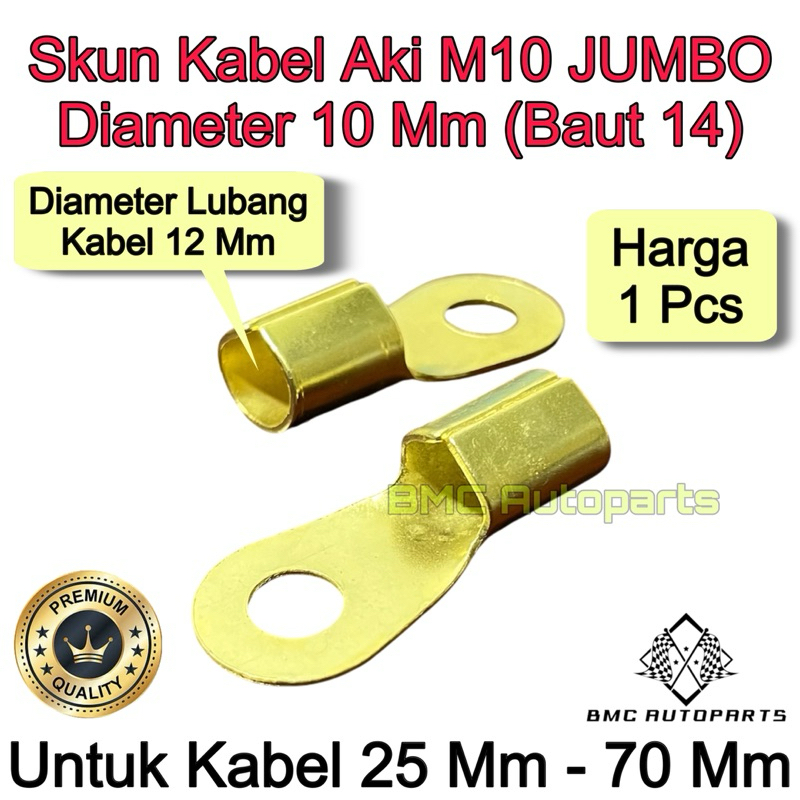 Jual Terminal / Skun Kabel Aki Jumbo M10 100A Ring Bulat Baut 14 ...