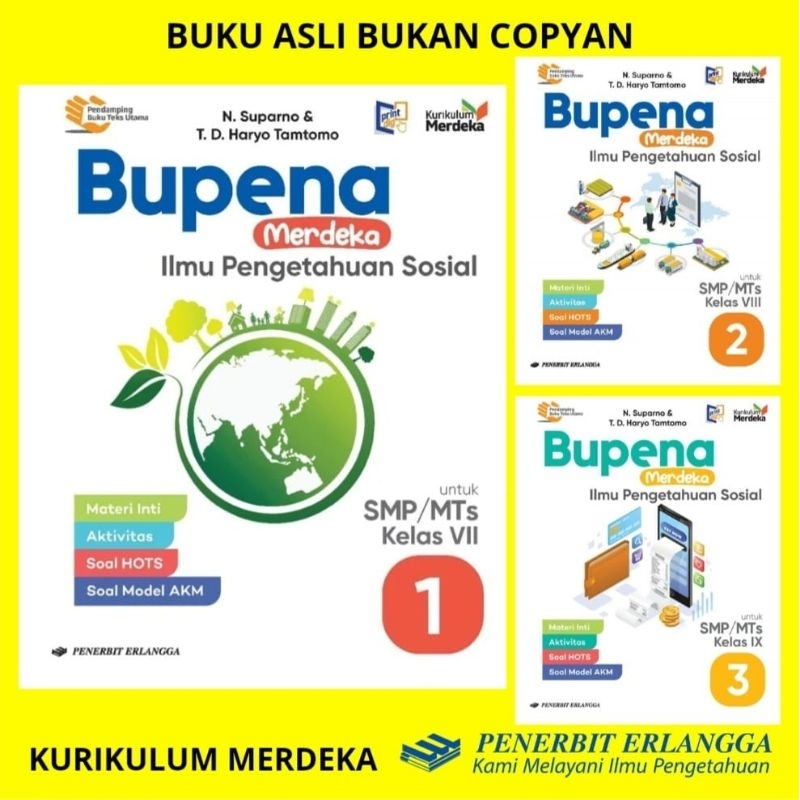 Jual BUPENA IPS KELAS 7 8 9 SMP/MTs PENERBIT ERLANGGA KURIKULUM MERDEKA - BUKU KLS 1 2 3 ...