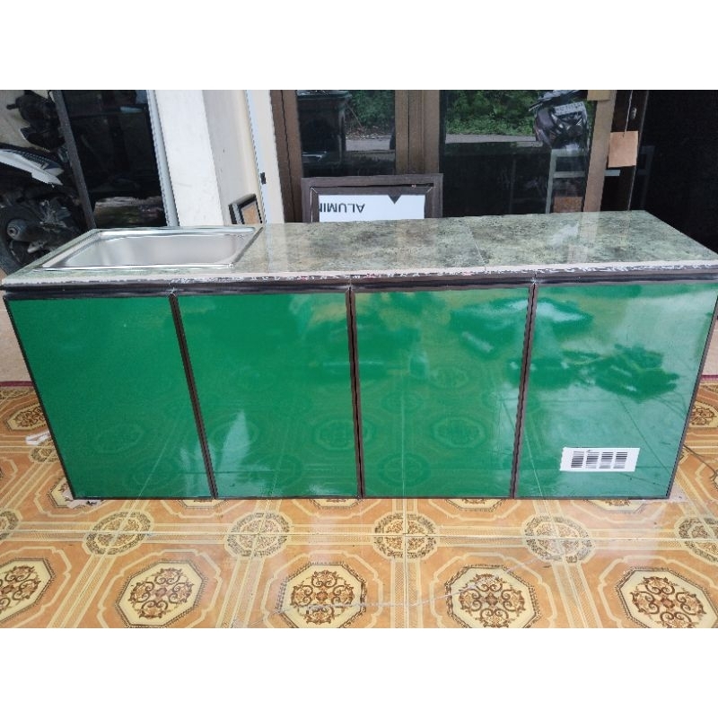 Jual custom meja dapur Alumunium top table granite tipe slow motion ...