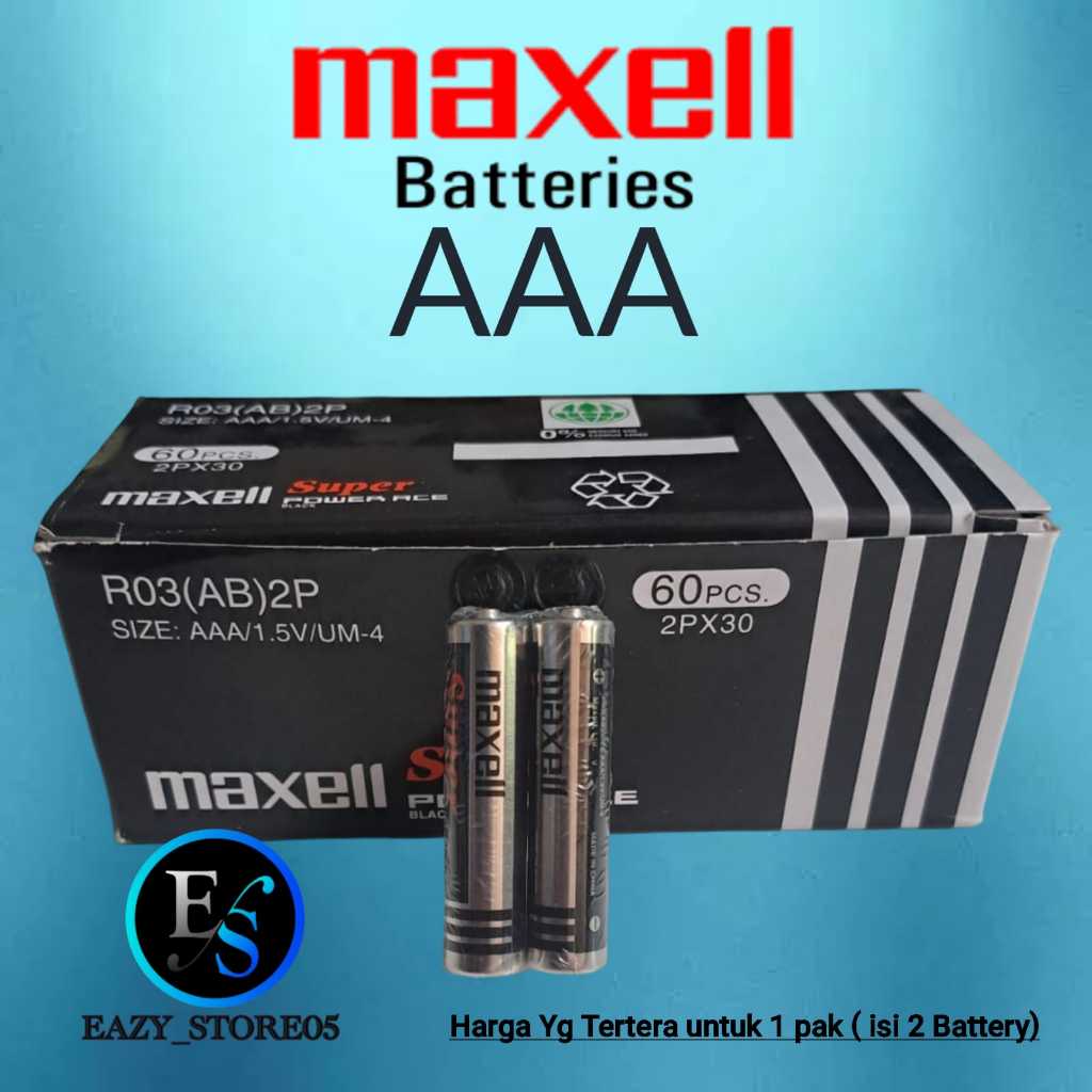Jual Baterai Maxell AAA Original 1.5V UM-4 R03 Batre A3 Batrai AAA Per ...