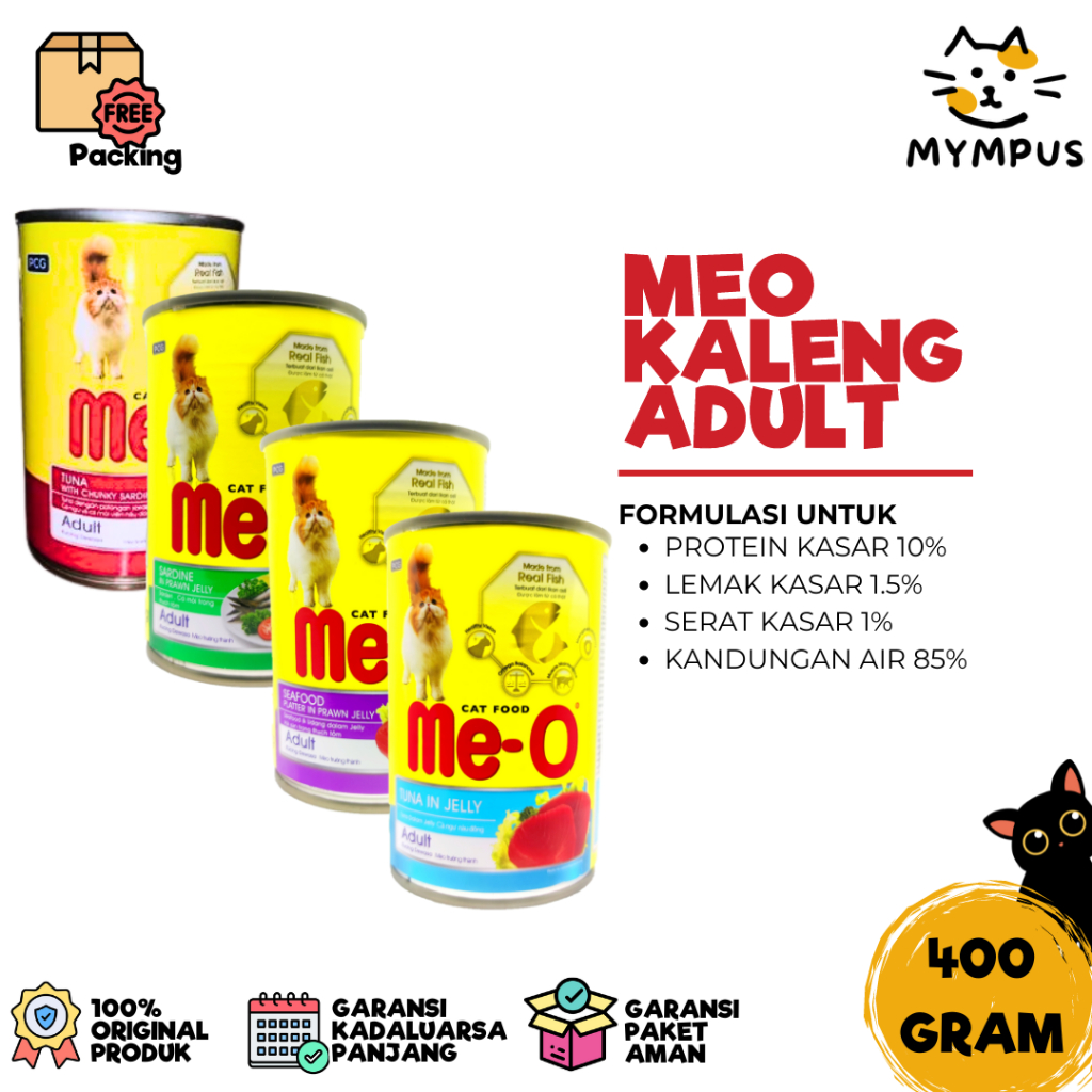 Jual MeO Kaleng ADULT 400gr Wet Food Makanan KUCING Dewasa Basah ...